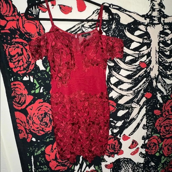 Entry | Dresses | Entry Red Lace Mini Dress | Poshmark